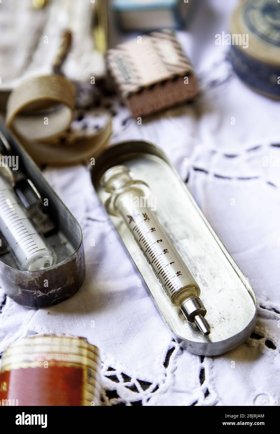 Old medical syringe, detail of medicine and cure, medical tool Stock ...