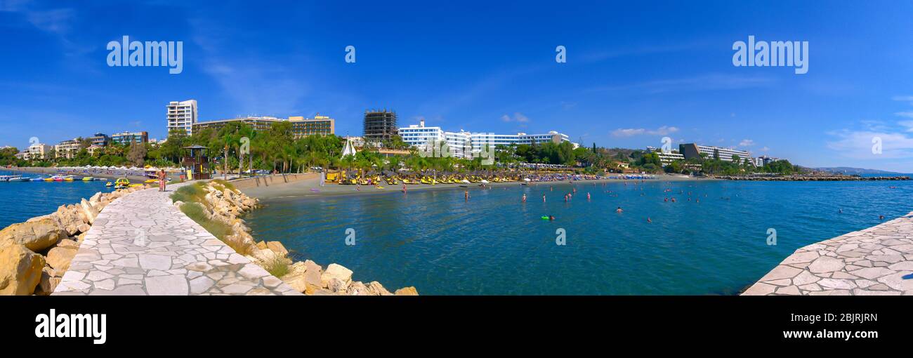 panoramic of beaches and hotels in Limassol Cyprus taken from ...