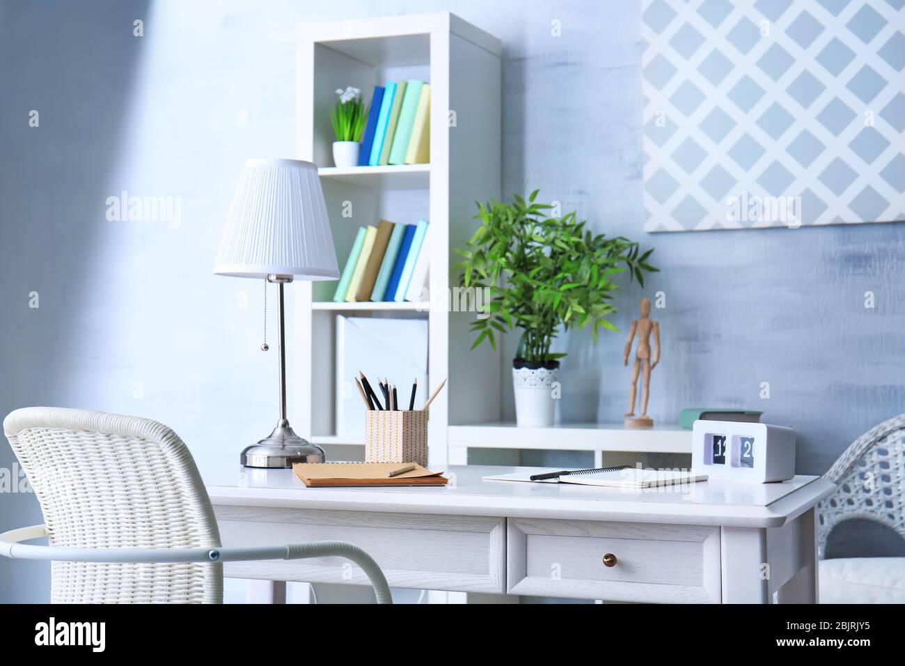 Modern living room interior with table Stock Photo - Alamy