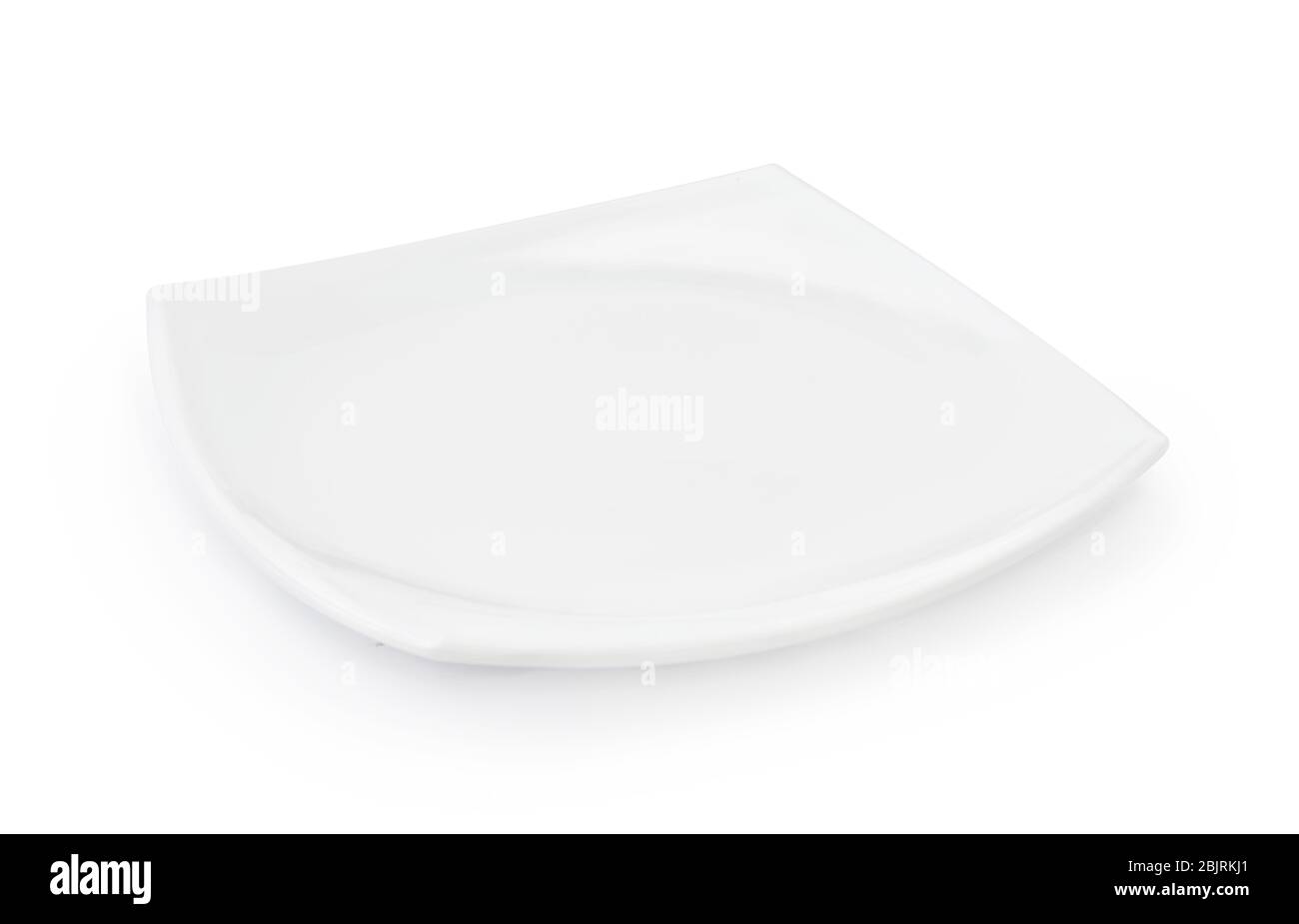 Empty white plate isolated on a white background Stock Photo - Alamy