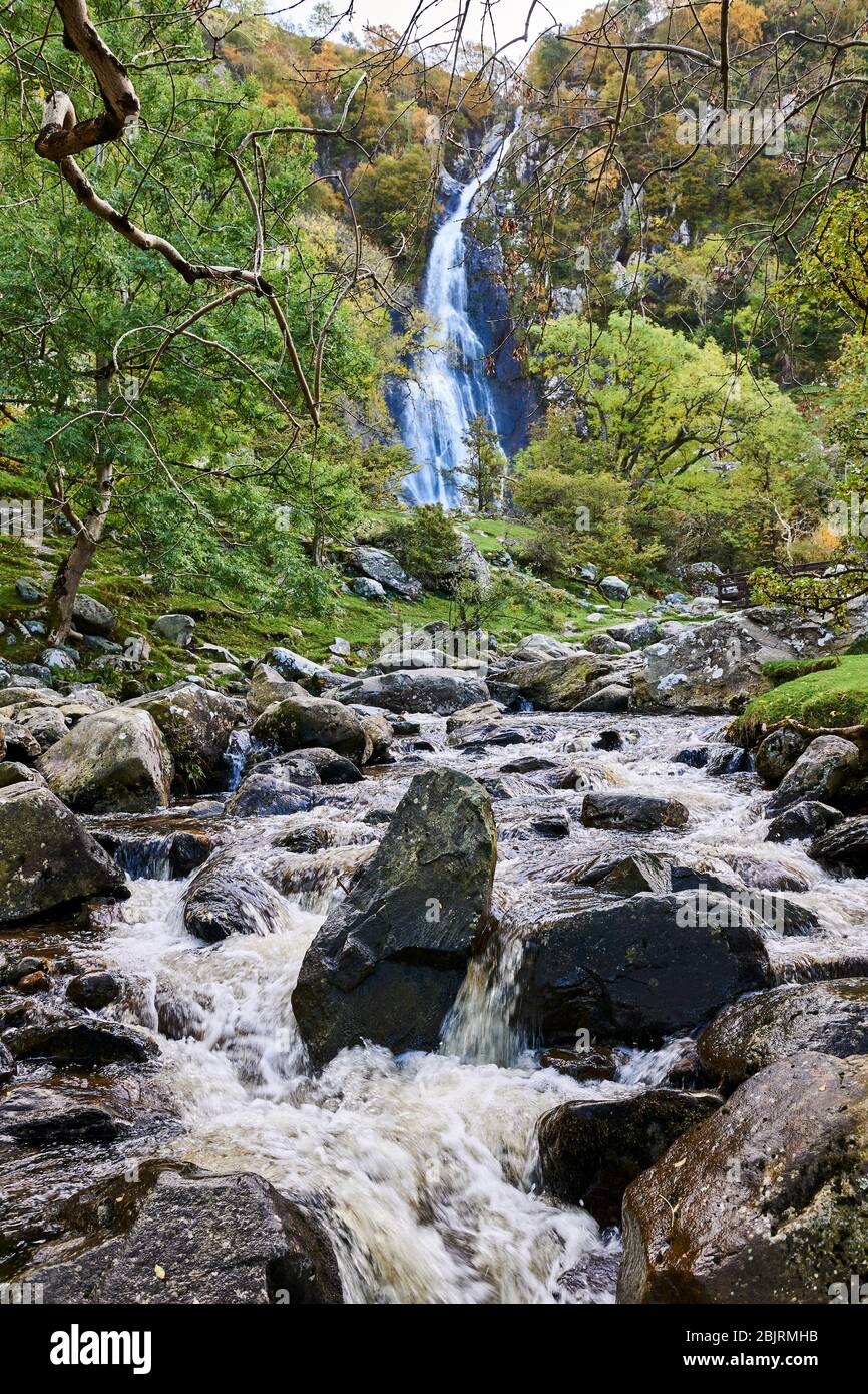 Waterfalls in Aber Valley, North Wales, United Kingdom Stock Photo - Alamy