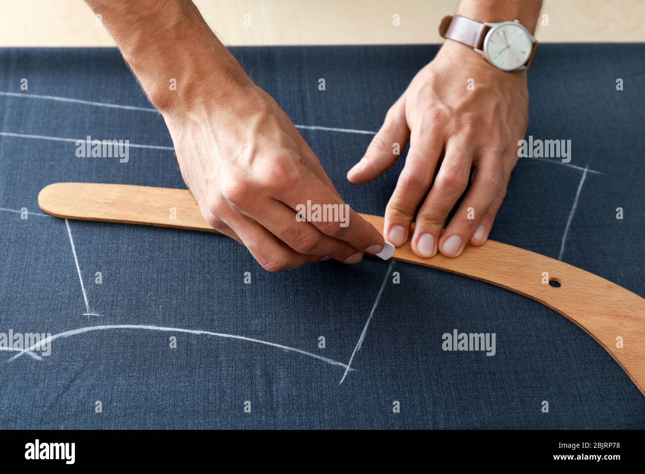 Top view tailor hands working hi-res stock photography and images - Alamy