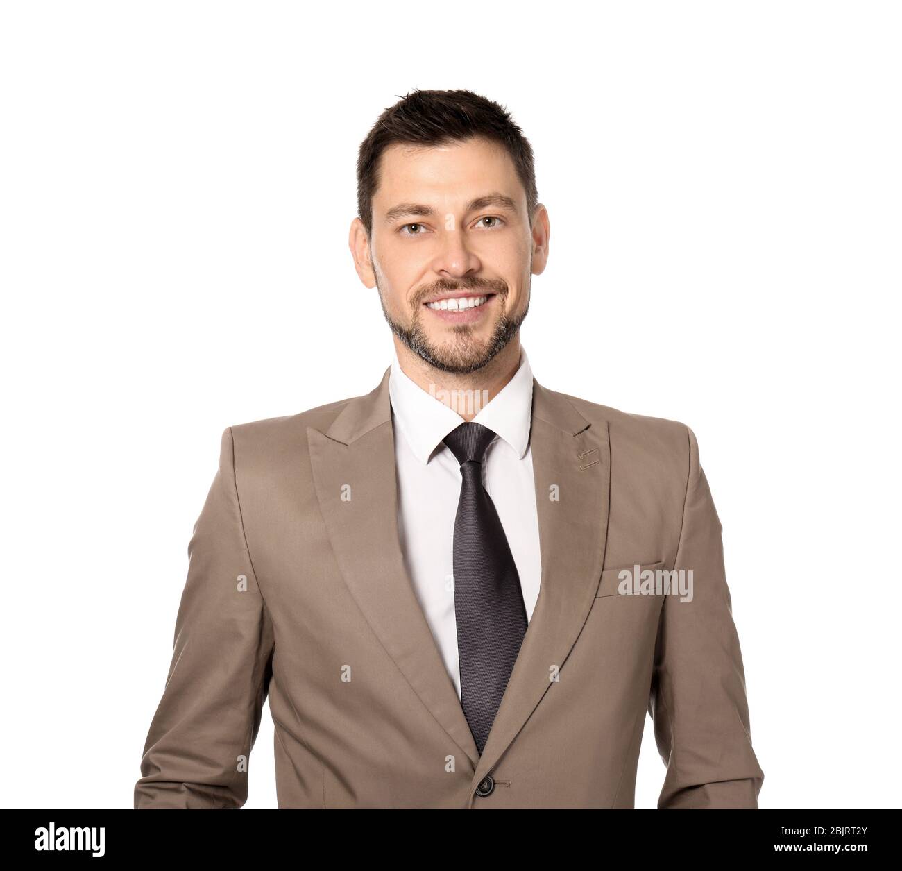 Attractive man in formal wear on white background Stock Photo - Alamy