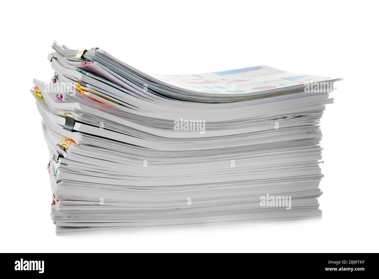 Stack of documents on white background Stock Photo - Alamy