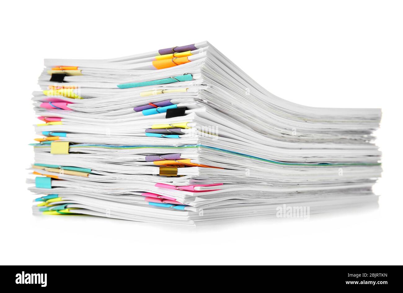 Stack of documents on white background Stock Photo - Alamy