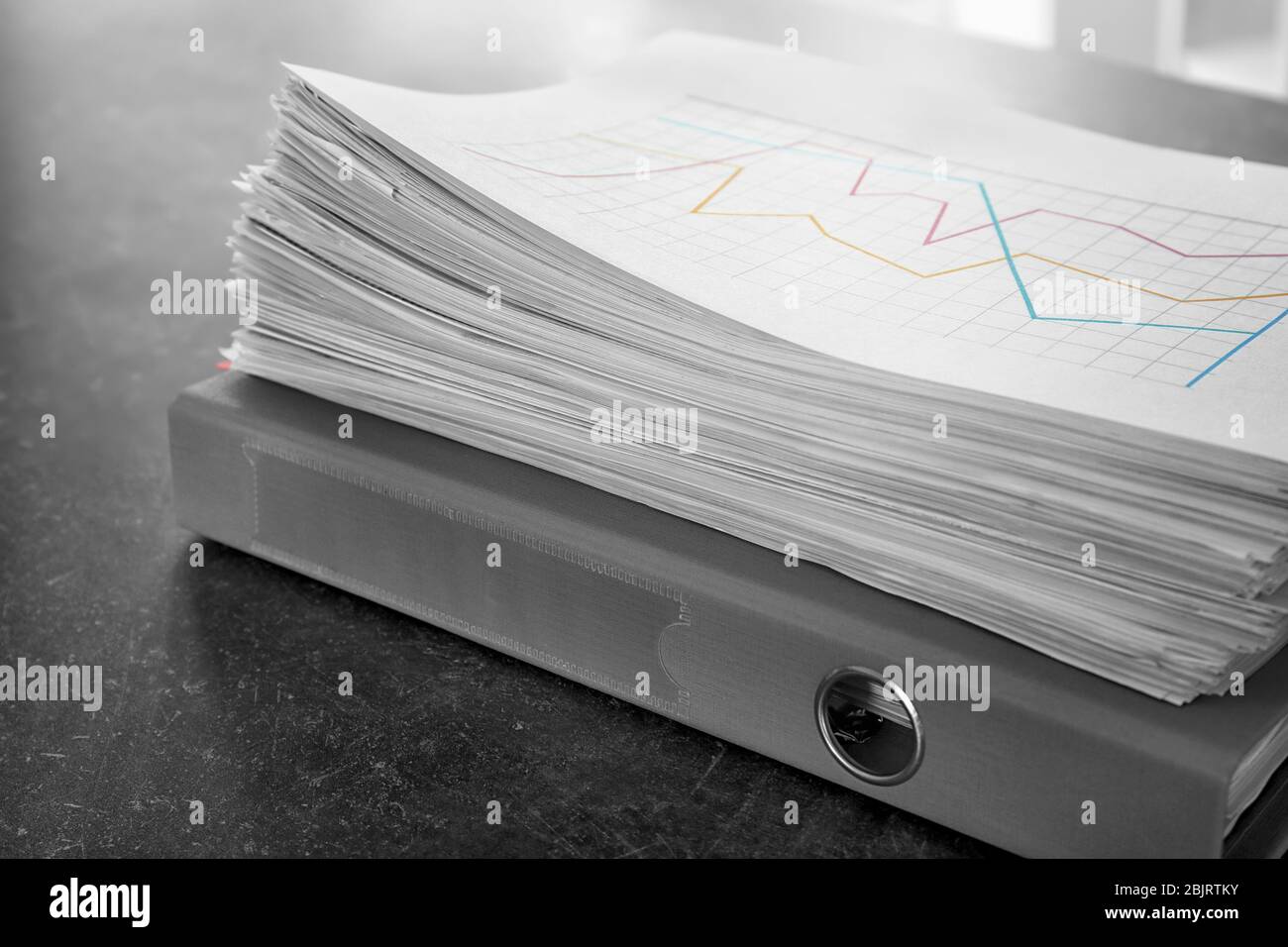 Stack of documents on table Stock Photo - Alamy