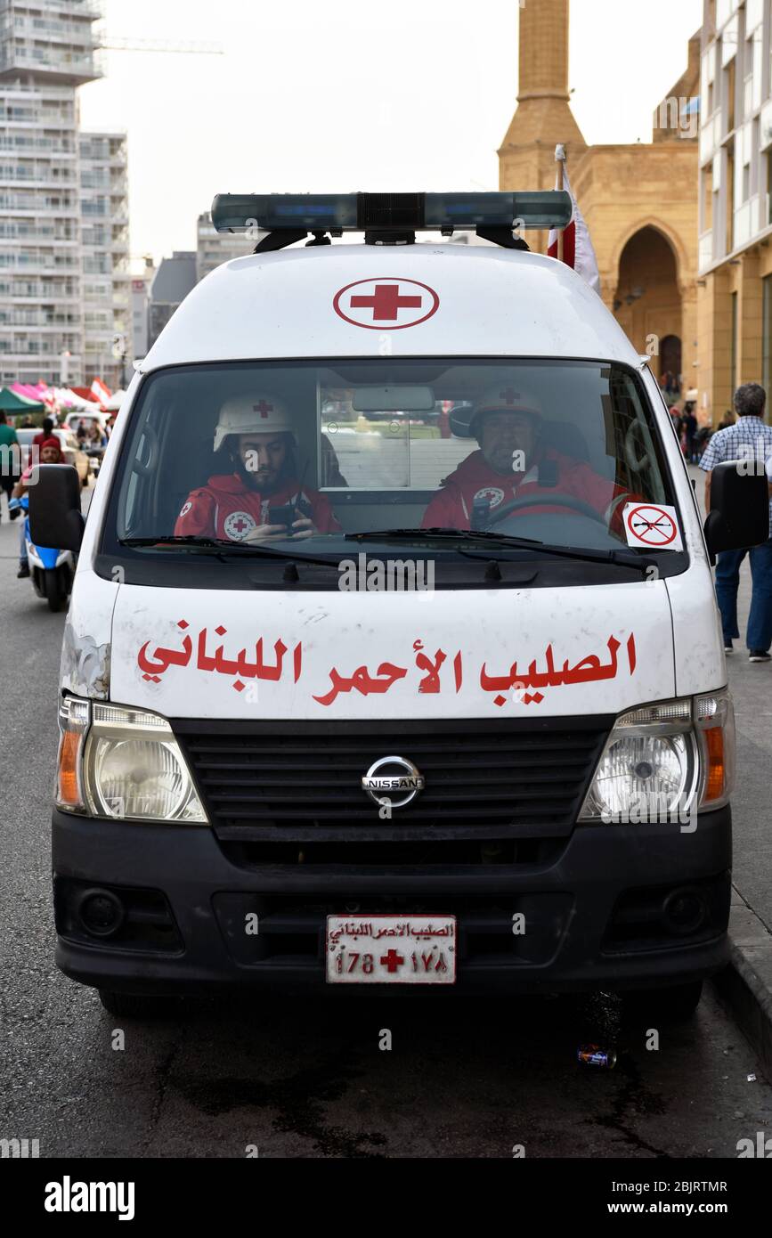Lebanese red cross hi-res stock photography and images - Alamy