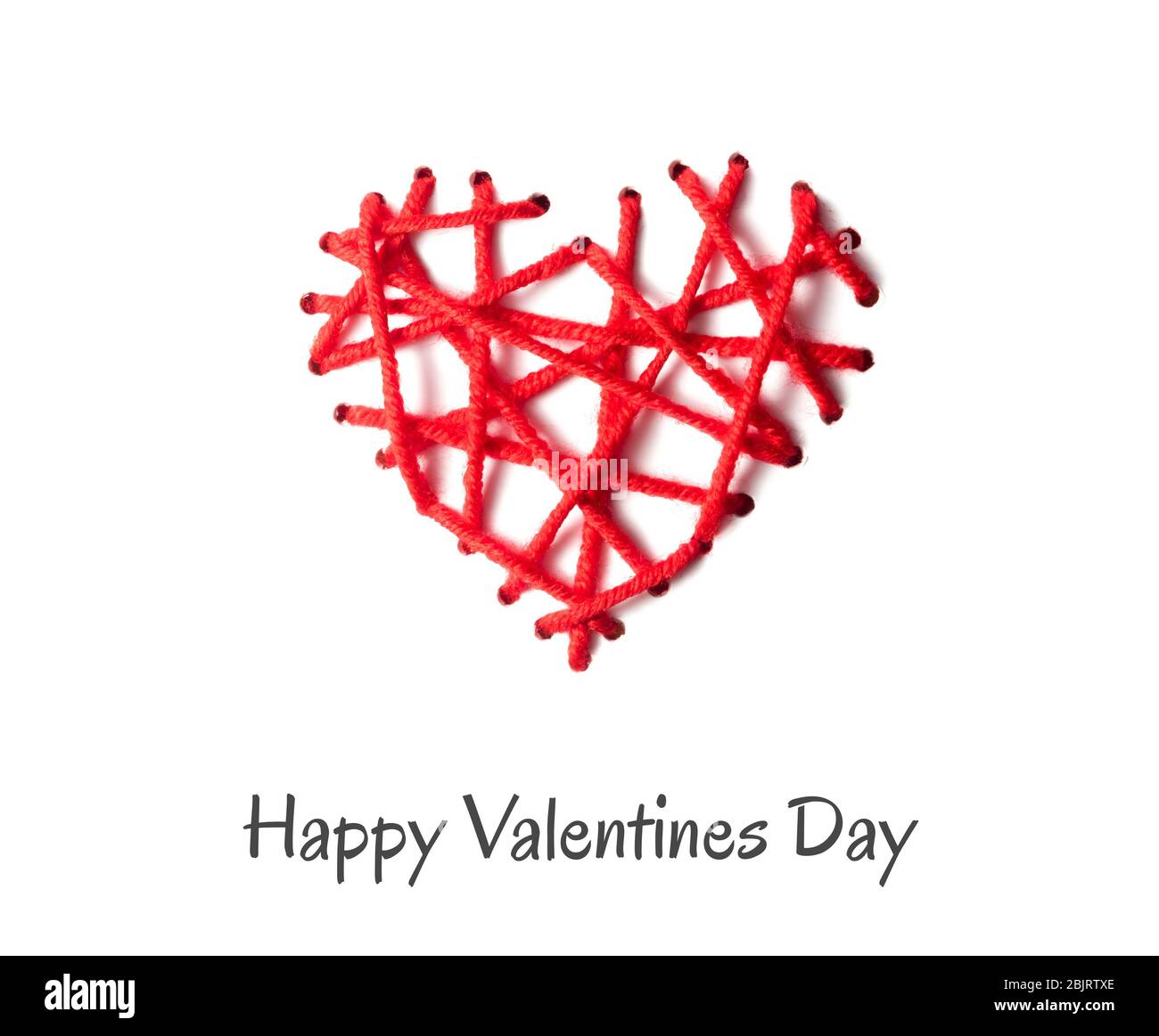 greeting card Heart of red thread for embroidery with the inscription ...
