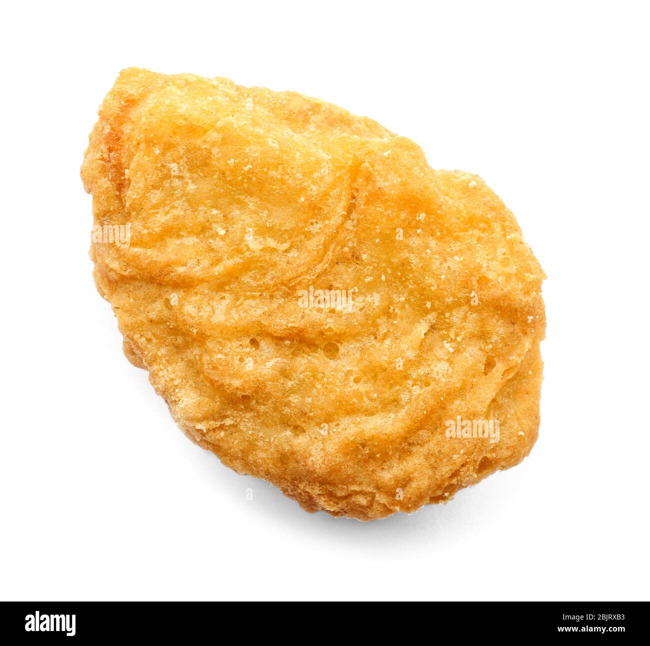 Tasty chicken nugget on white background Stock Photo - Alamy