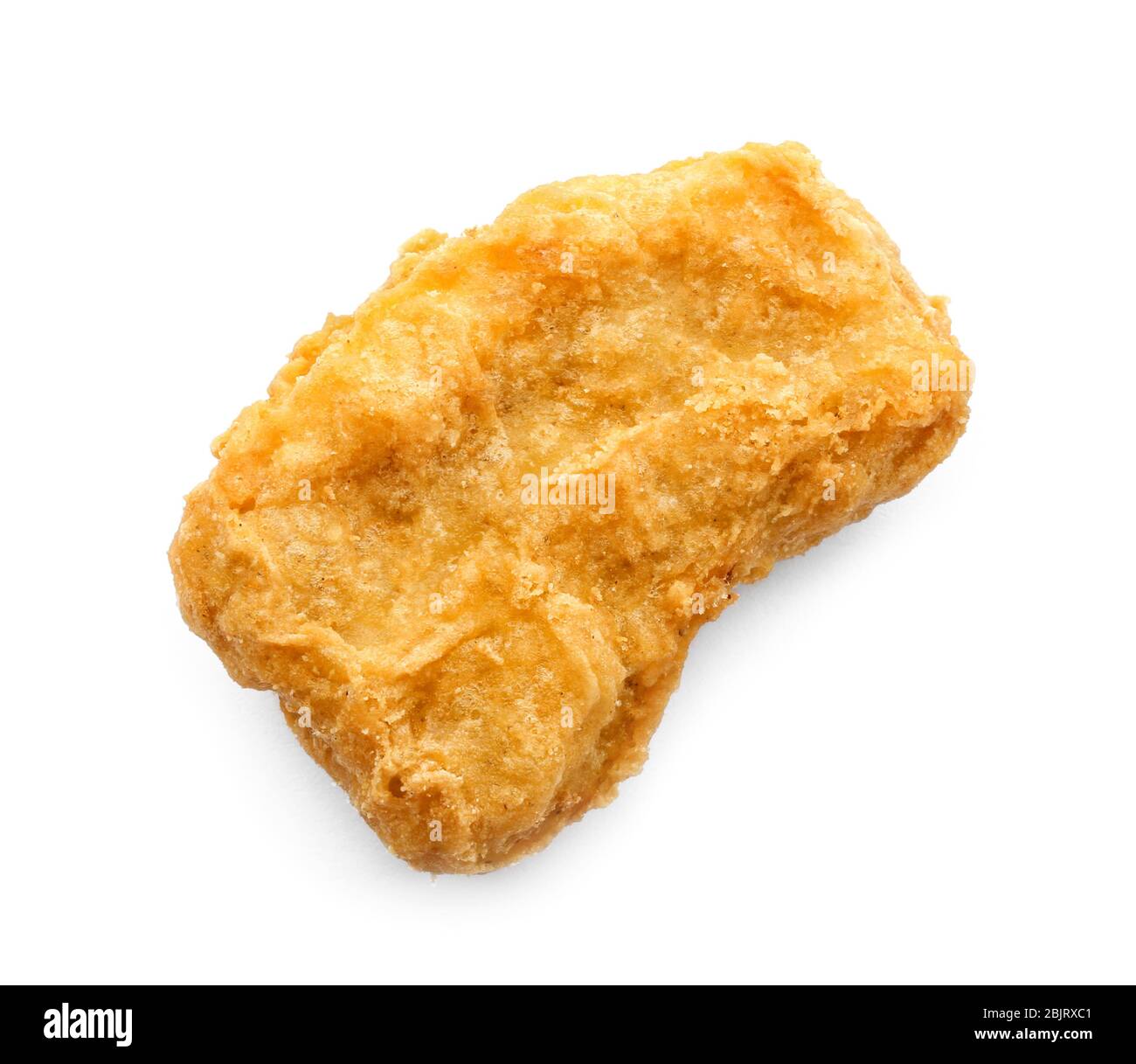 Tasty chicken nugget on white background Stock Photo - Alamy