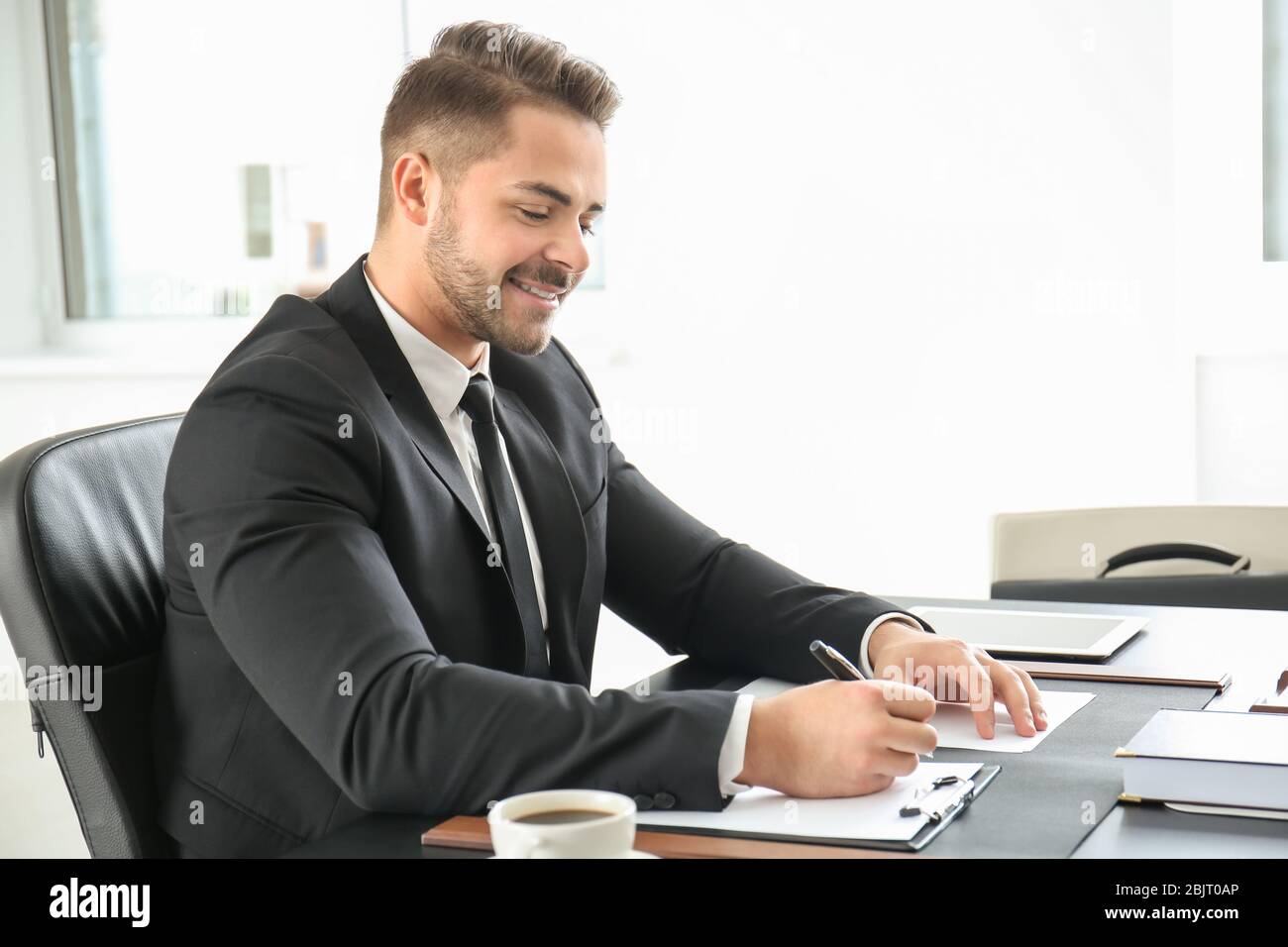 Attractive young lawyer in office Stock Photo - Alamy