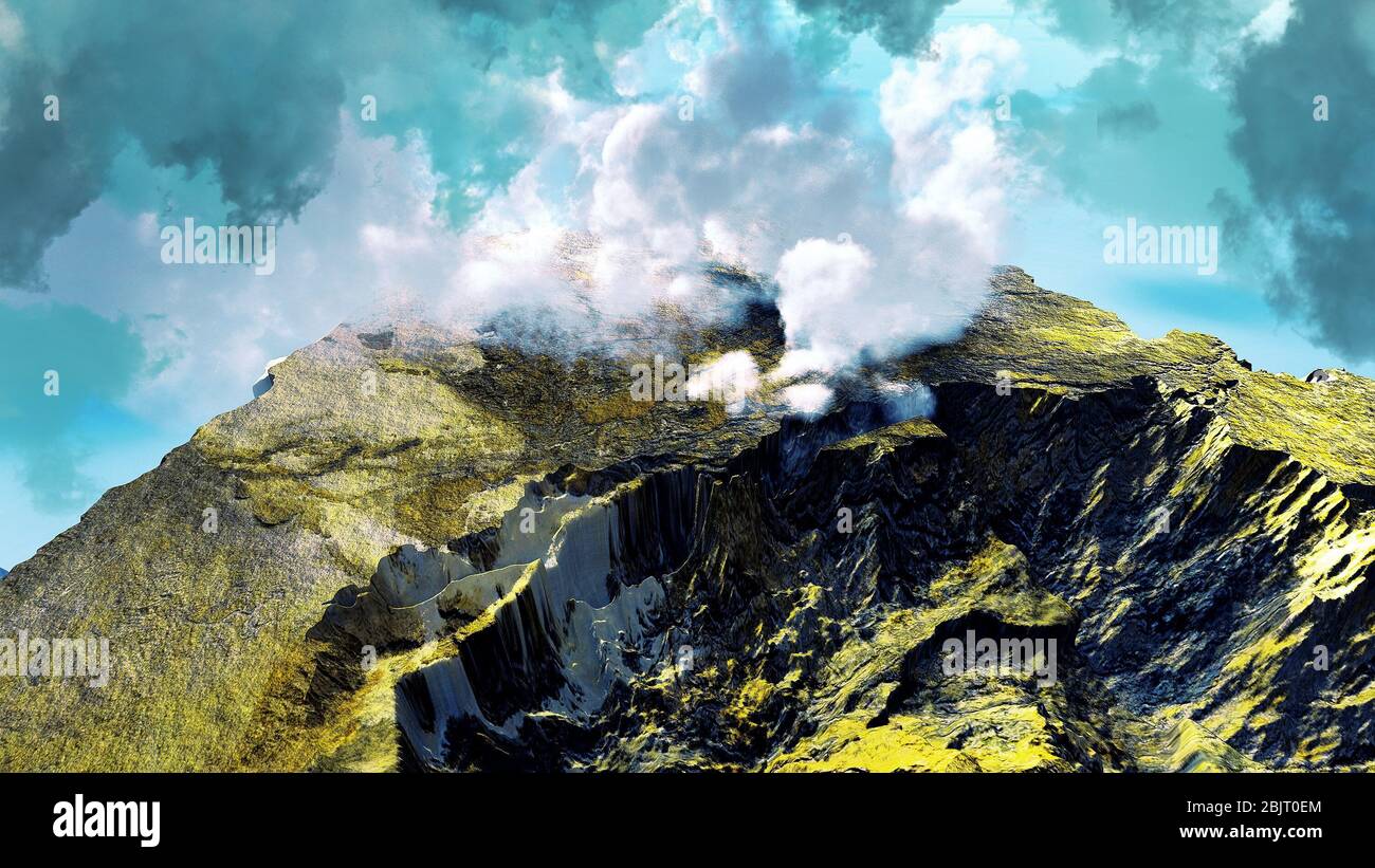 Young volcano being born at night Stock Photo - Alamy