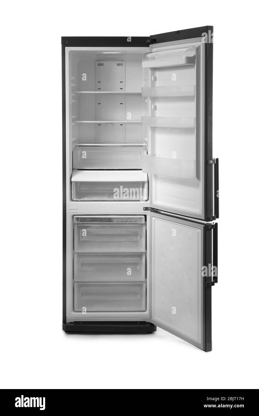 Shelf empty modern refrigerator Cut Out Stock Images & Pictures - Alamy