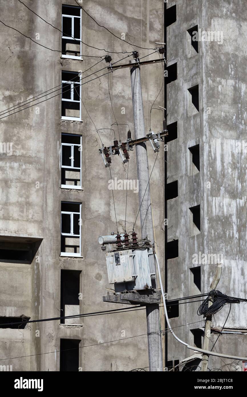 Gloomy building under construction in Addis Ababa Stock Photo - Alamy