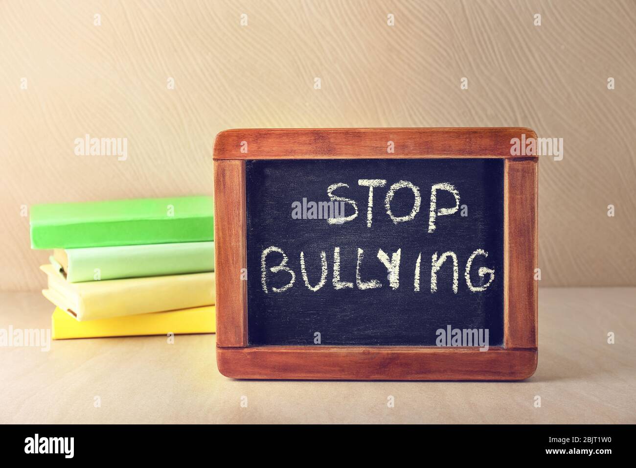 Words stop bullying written hi-res stock photography and images - Alamy