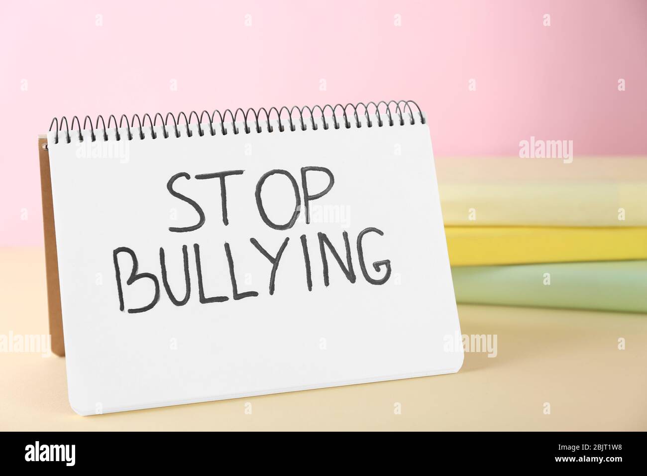 Notebook text stop bullying hi-res stock photography and images - Alamy
