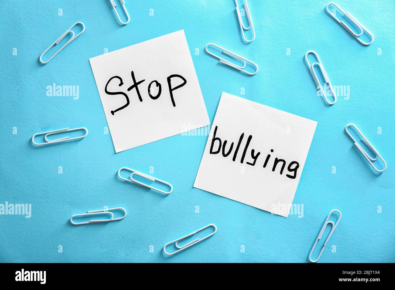 Words stop bullying written hi-res stock photography and images - Alamy