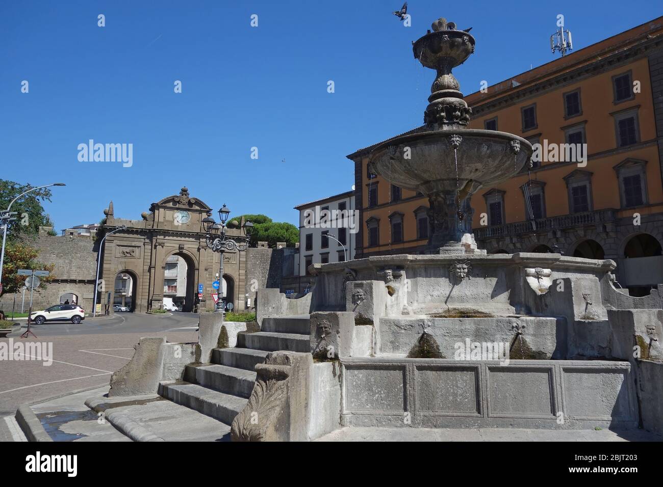 ancient Fountain in Rocca square, Viterbo , Italy Stock Photo - Alamy