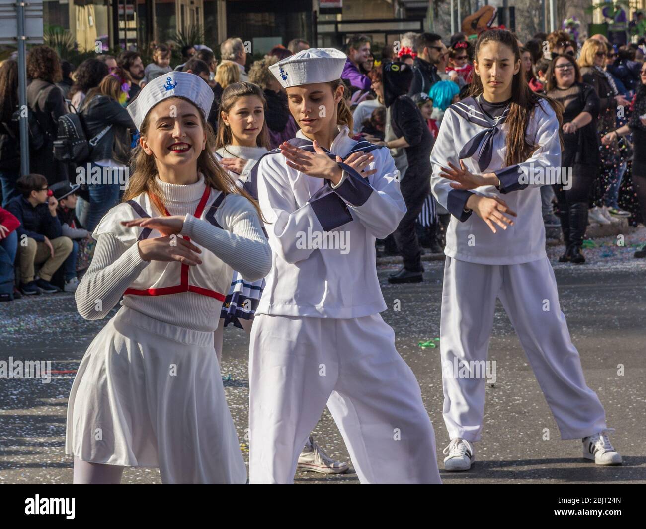 Masquerade parade at carnival in Crema Stock Photo - Alamy
