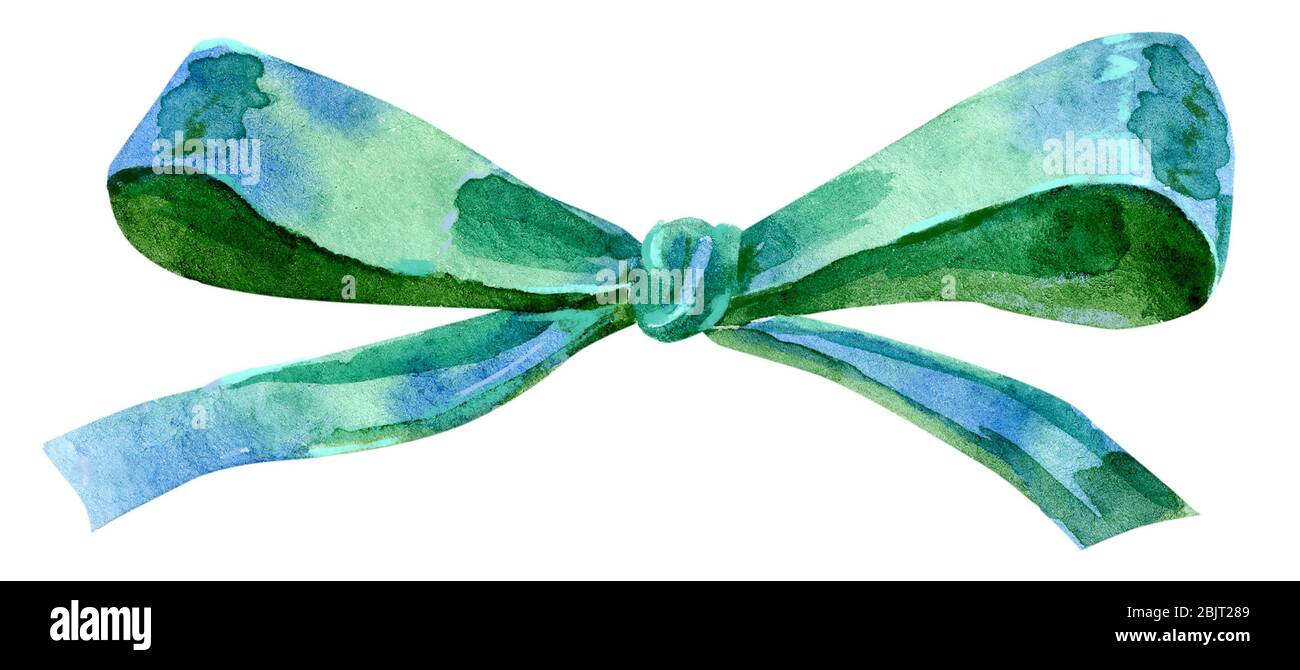 Watercolor green bow. Beautiful great design for any purposes Stock ...