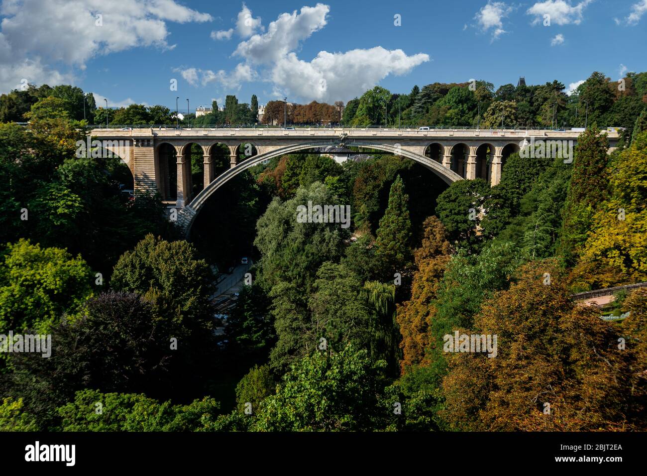 The bridge of Adolf (New Bridge) - a bridge in the city of Luxembourg ...
