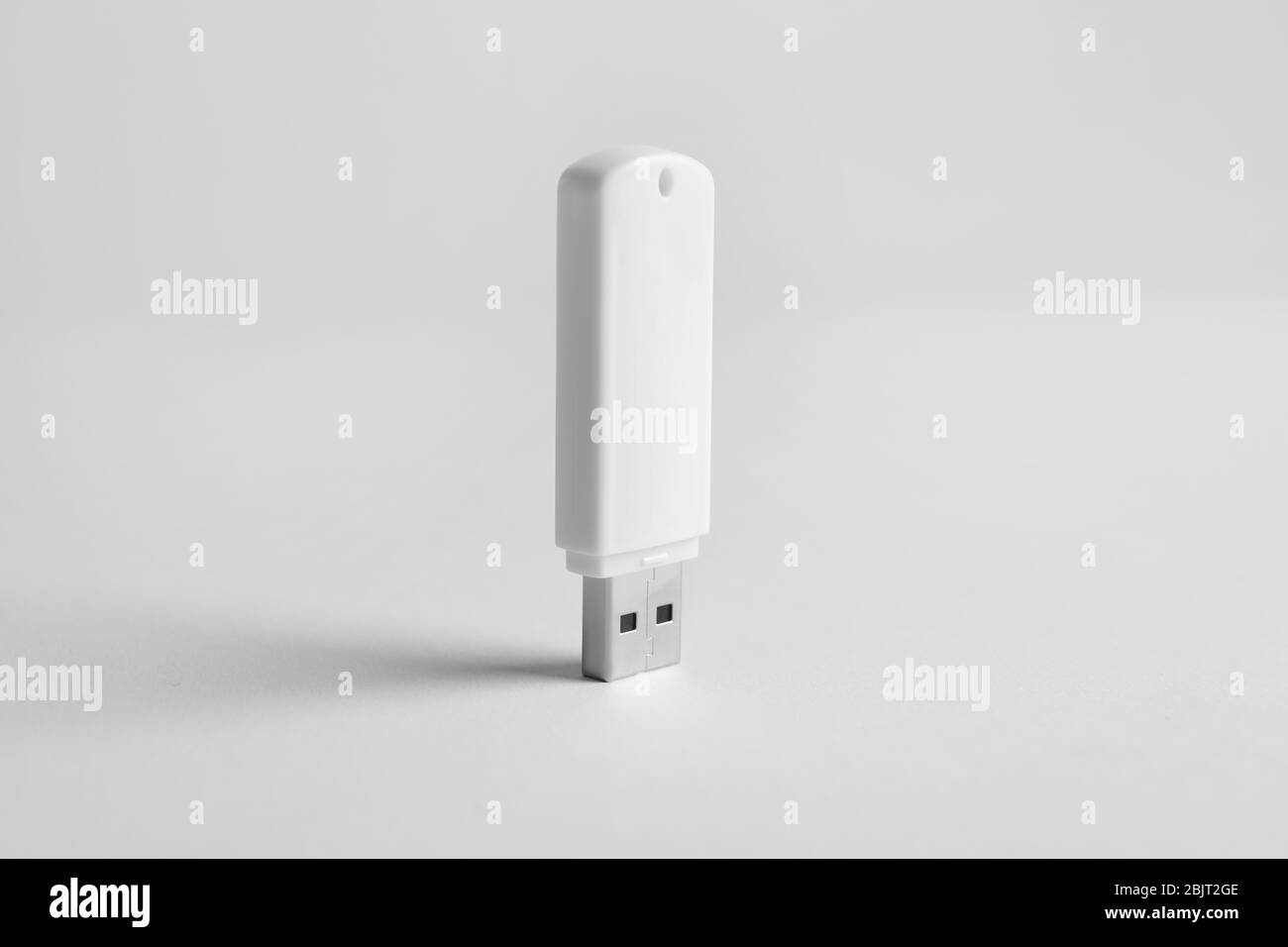 Blank USB flash drive on white background. Mockup for design Stock ...