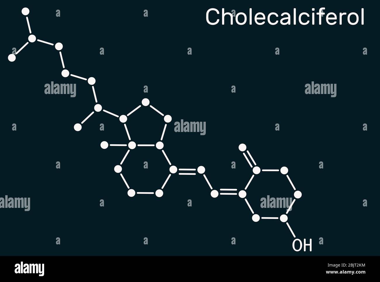 Cholecalciferol, colecalciferol, vitamin D3, C27H44O molecule ...
