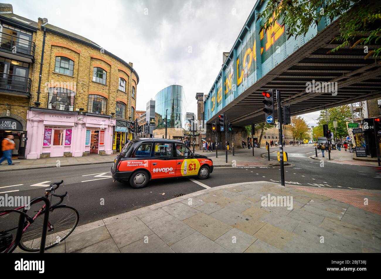 LONDON - SEPTEMBER 30, 2019: The famous Camden Lock sign painted on the ...