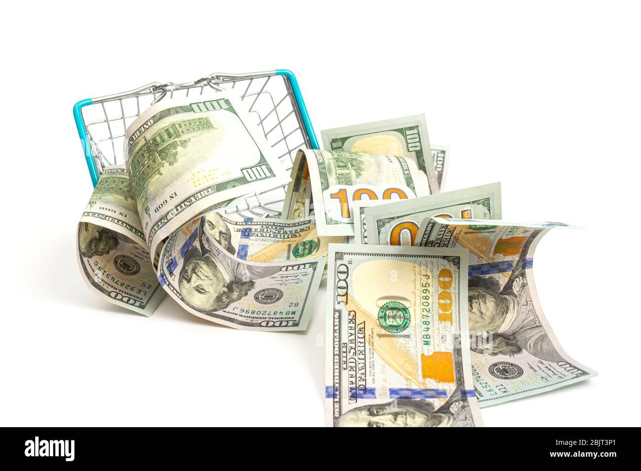 a fallen basket with blue inserts is inserted into one hundred dollar ...