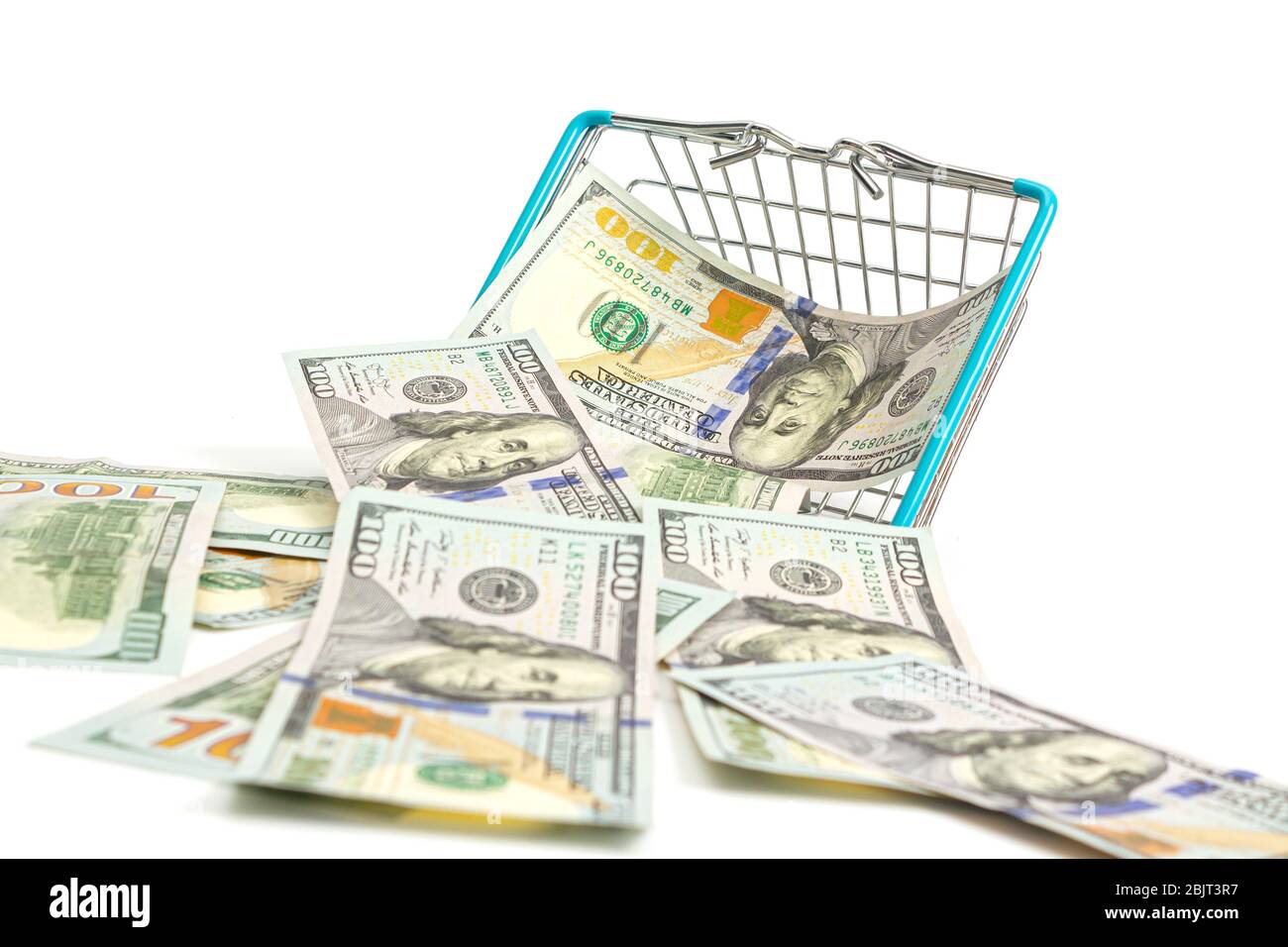 a fallen basket with blue inserts is inserted into one hundred dollar ...