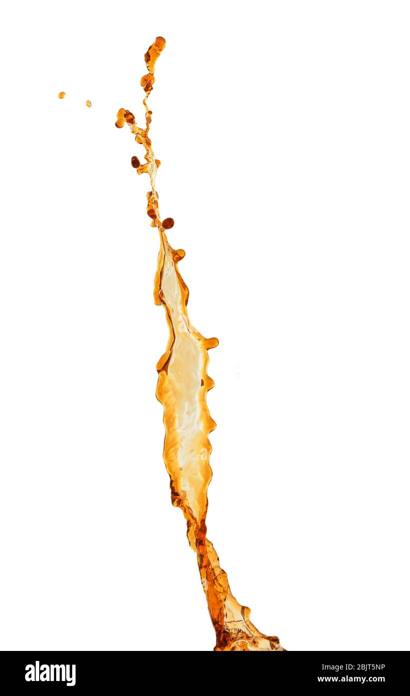 Cola splash on white background Stock Photo - Alamy