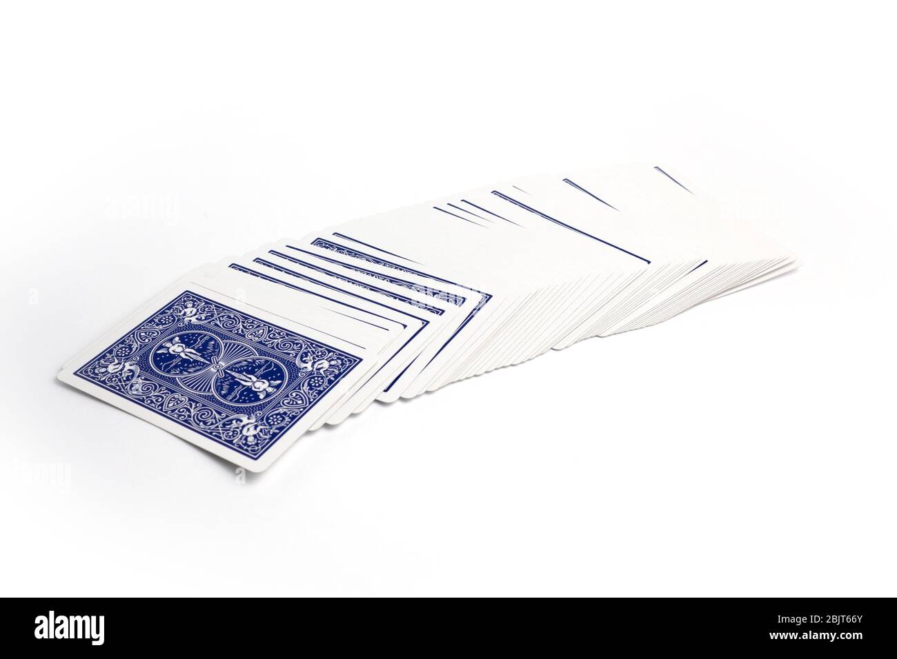 A deck of card ribbon on a white background isolate Stock Photo - Alamy