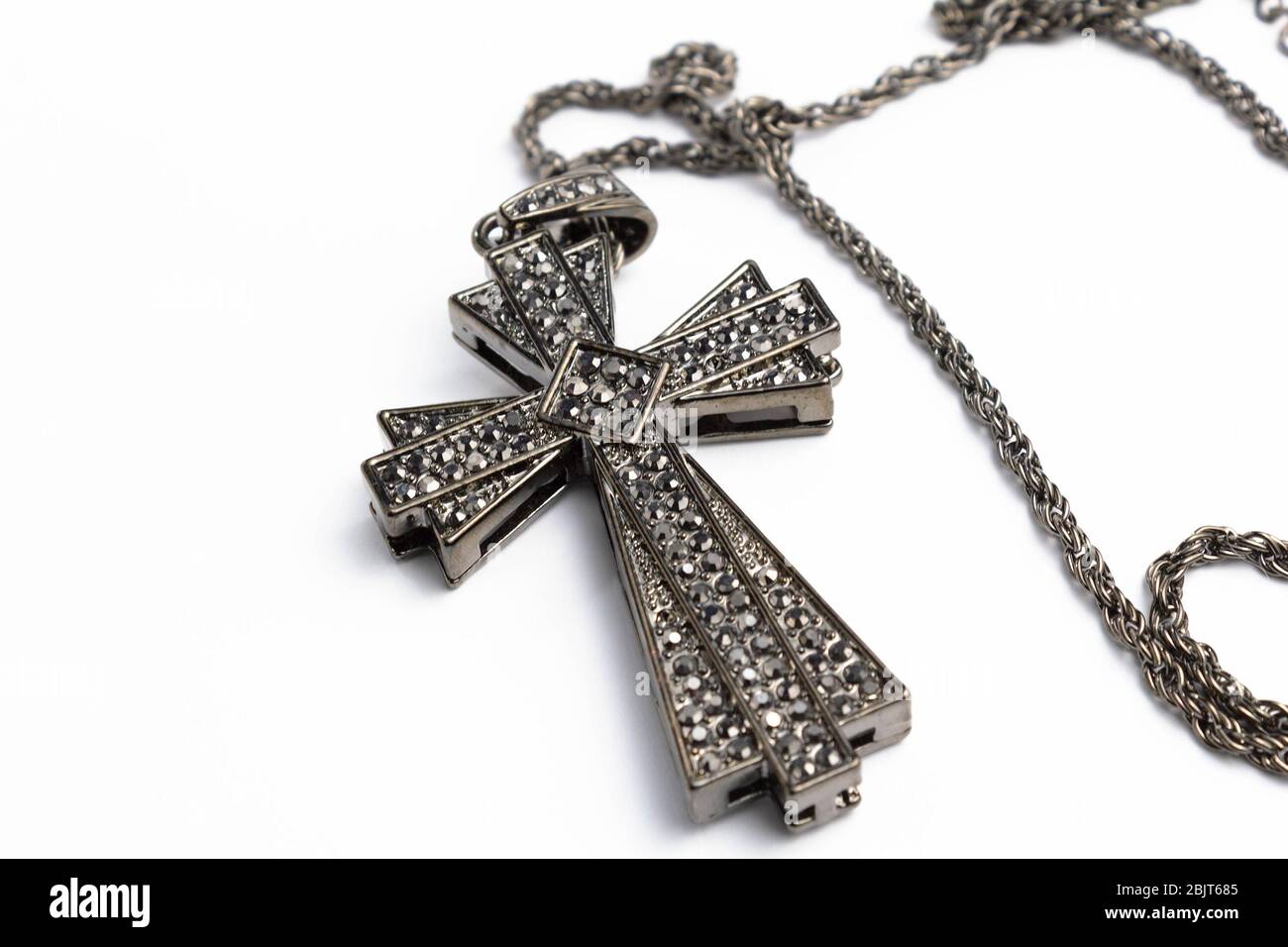 Big cross with rhinestones on a white background isolate Stock Photo ...