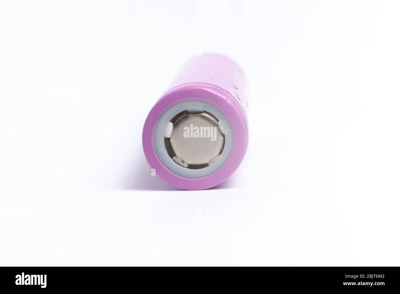 Pink 18650 battery on isolate white background Stock Photo - Alamy
