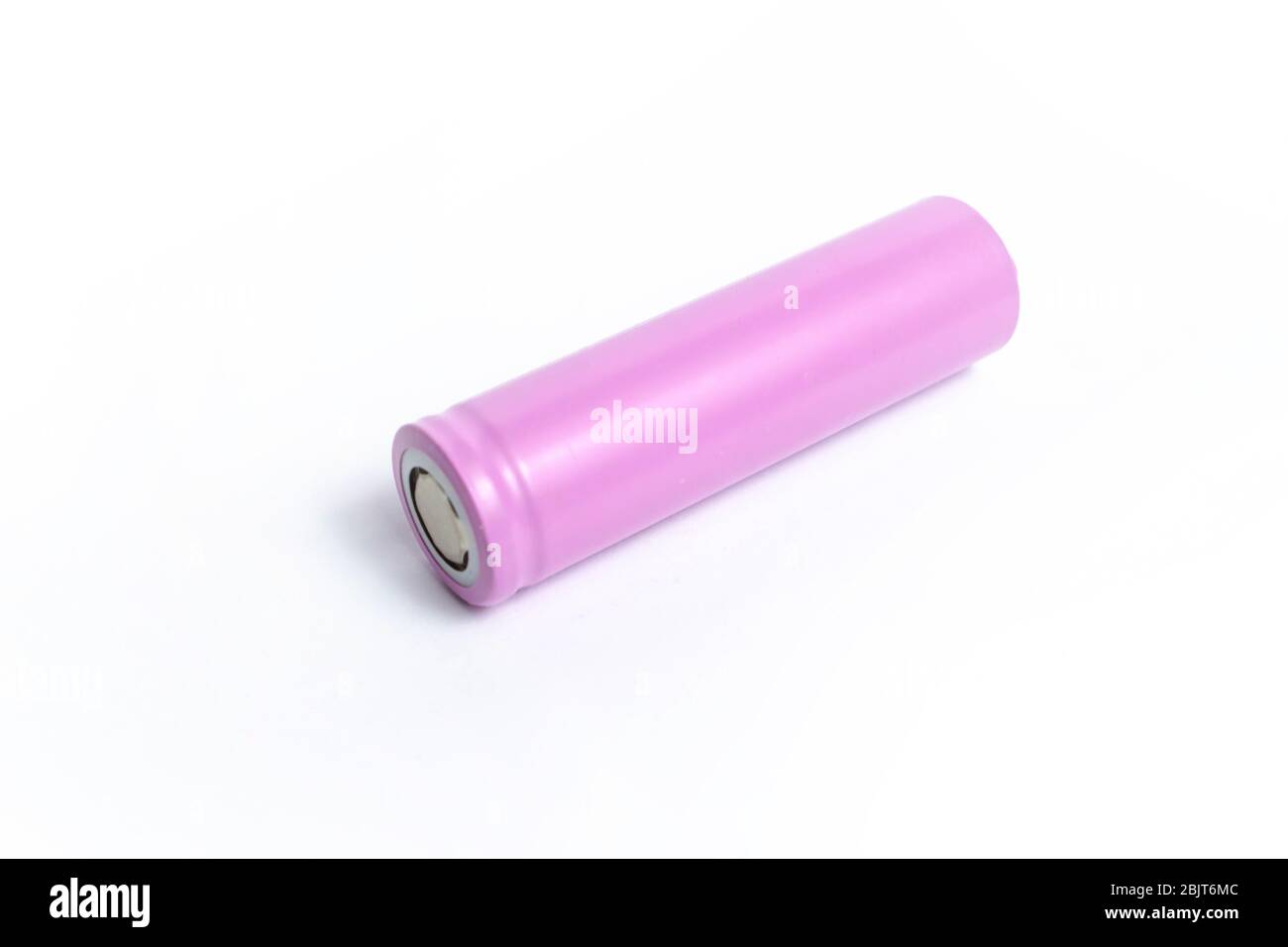 Pink 18650 battery on isolate white background Stock Photo - Alamy