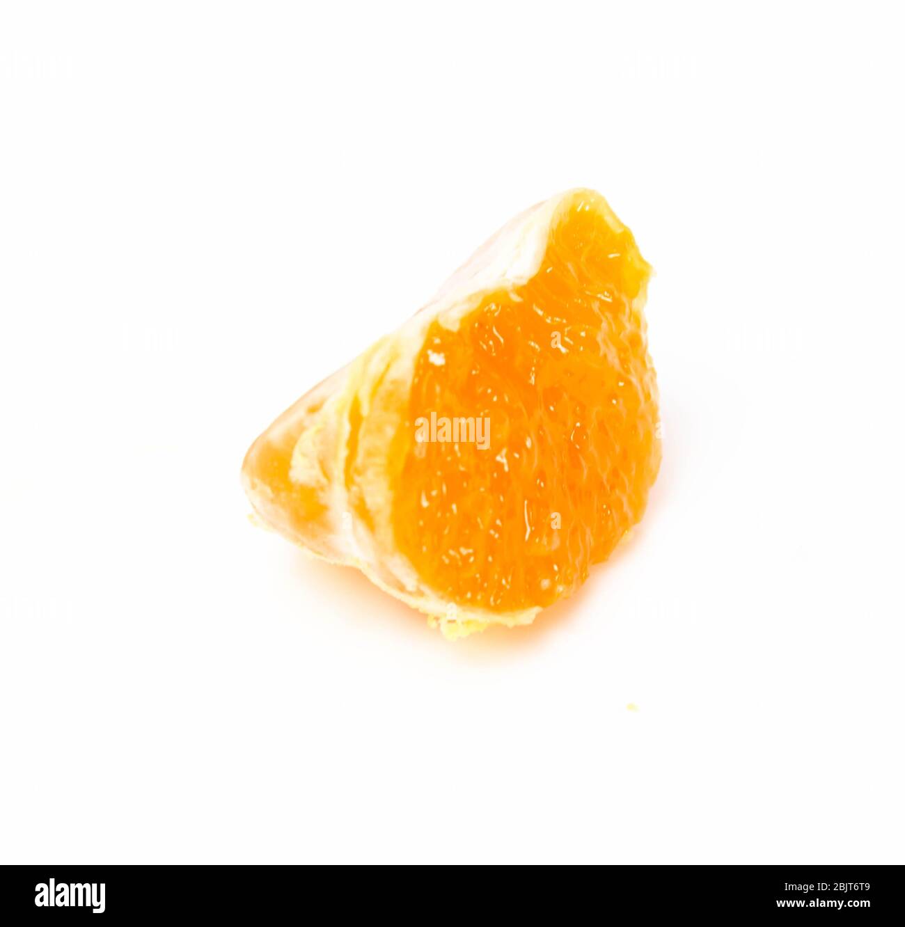Orange mandarin one slice on a white background Stock Photo - Alamy