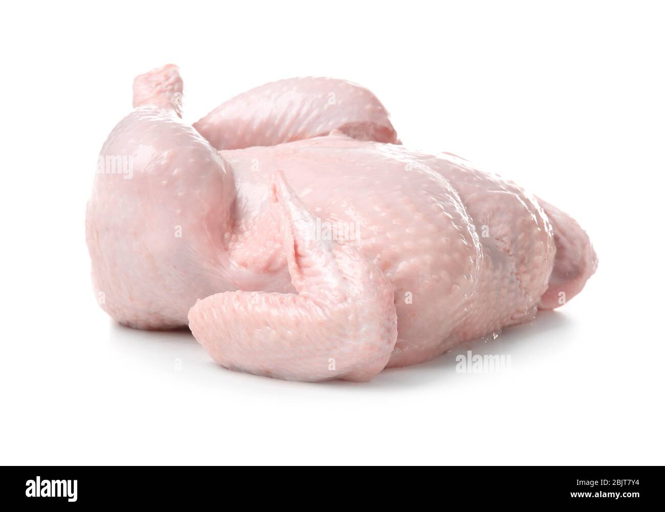 Fresh whole chicken on white background Stock Photo - Alamy