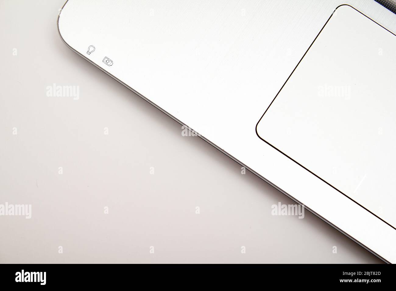 steel gray laptop touchpad on a white background Stock Photo - Alamy