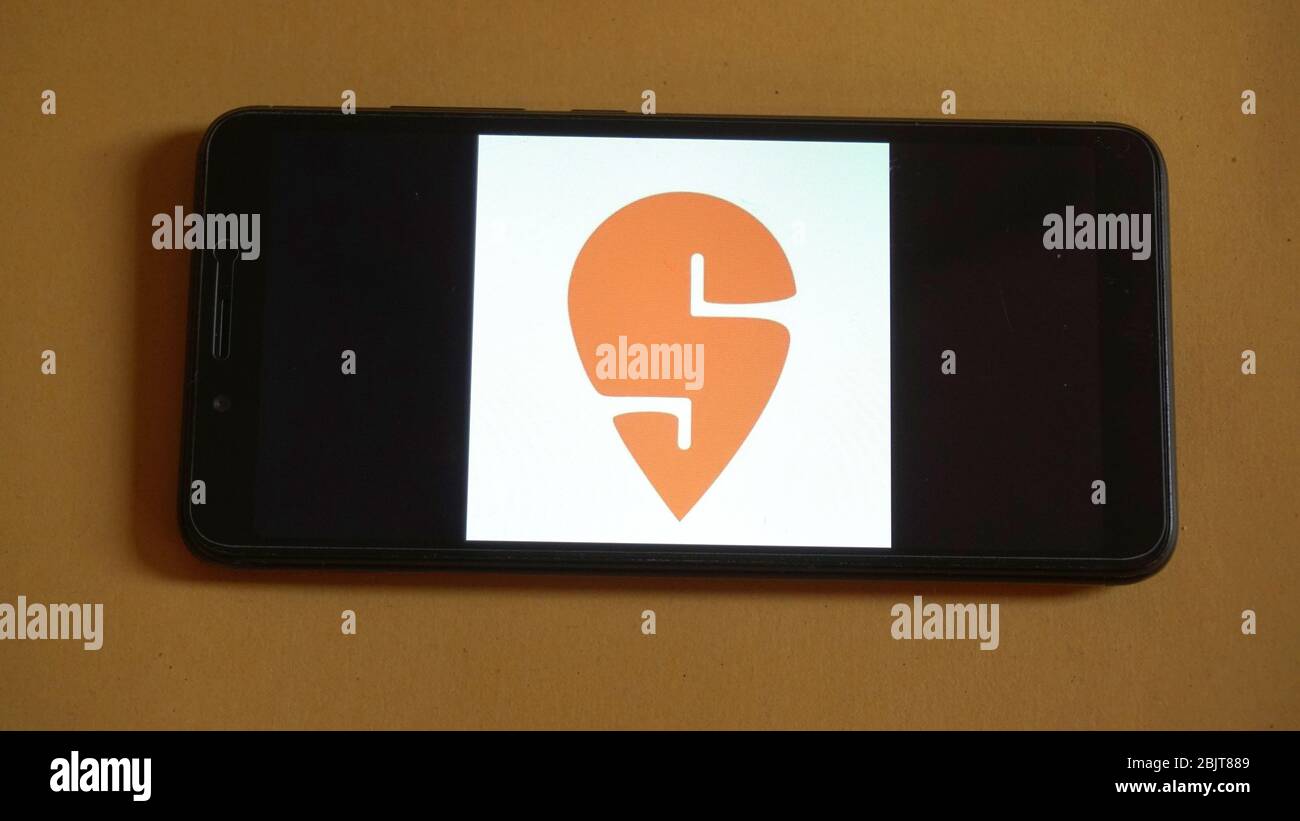 Swiggy app on Screen of mobile , Swiggy is an Indian restaurant ...