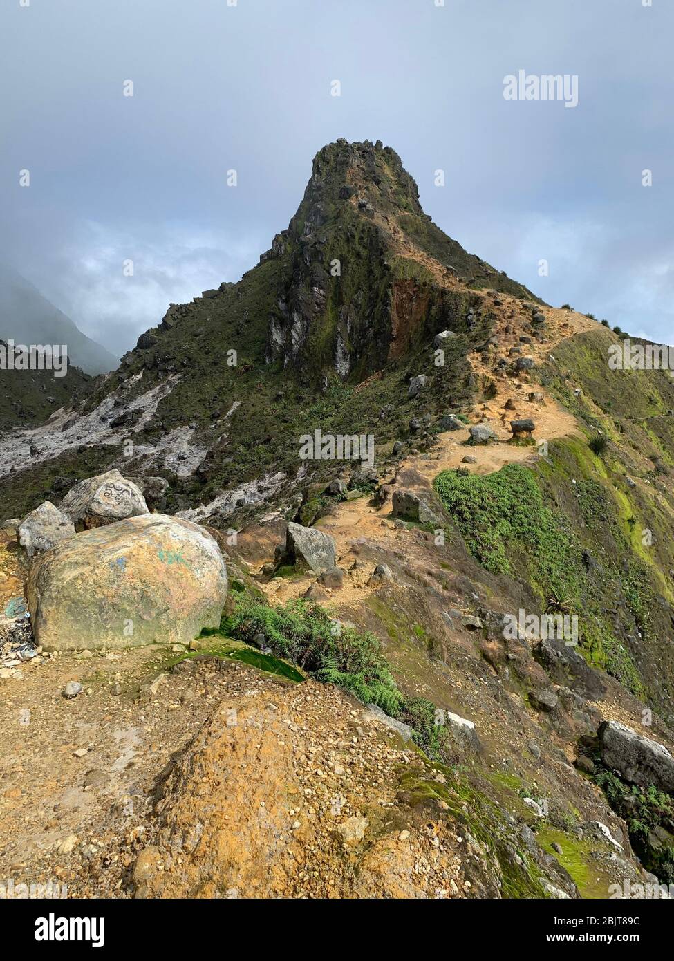The Pick of Sibayak Volcano in Sumatra Island, Indonesia Stock Photo ...