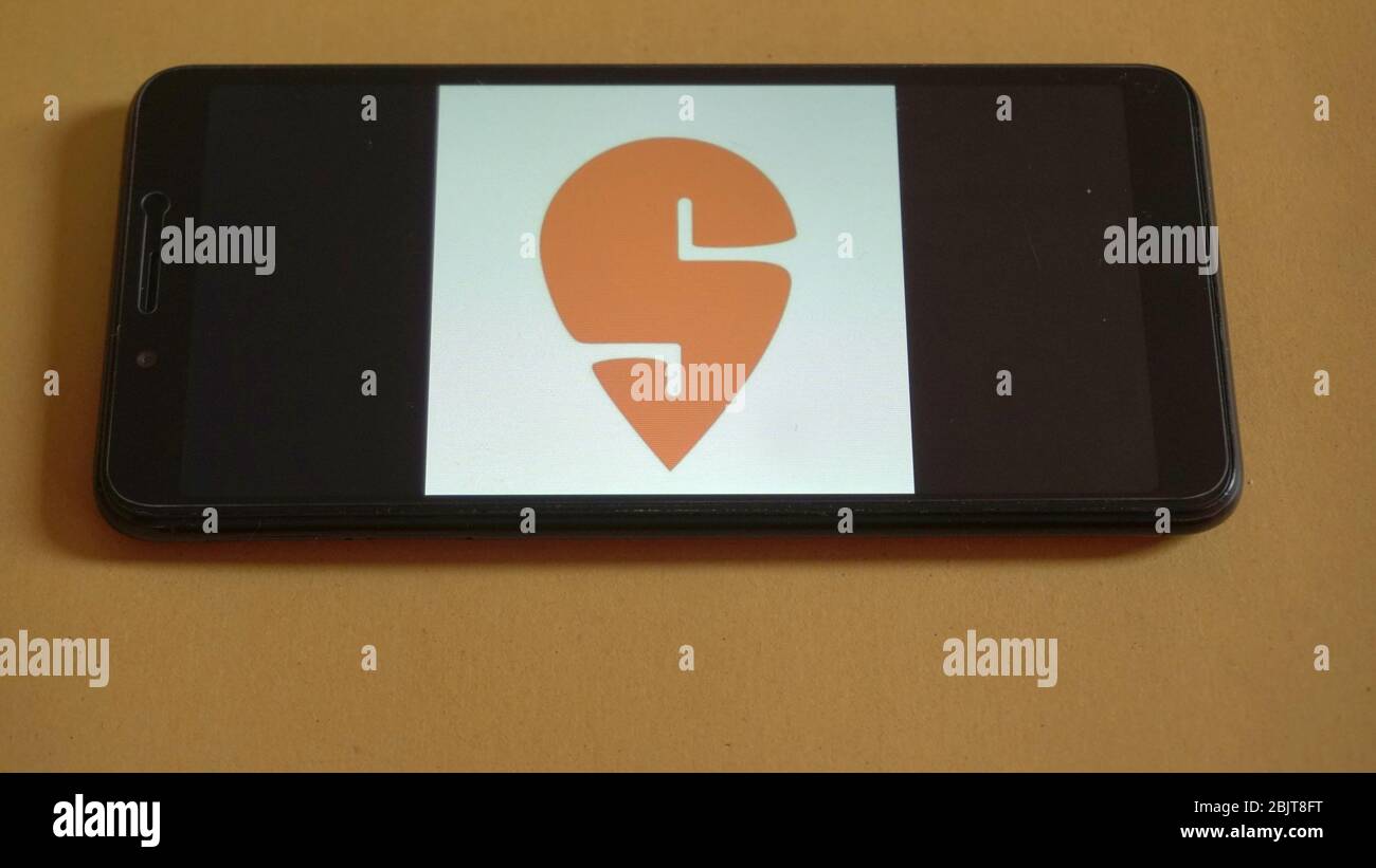 Swiggy app on Screen of mobile , Swiggy is an Indian restaurant ...