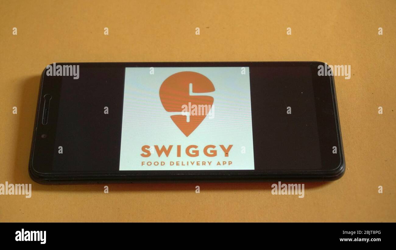 Swiggy app on Screen of mobile , Swiggy is an Indian restaurant ...