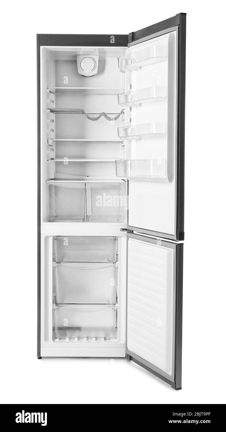 Empty fridge open door Black and White Stock Photos & Images - Alamy