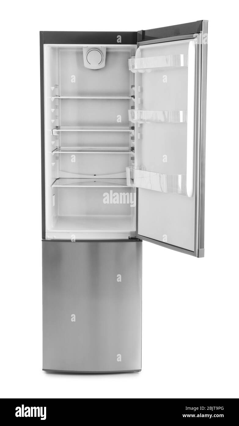 Shelf empty modern refrigerator Cut Out Stock Images & Pictures - Alamy