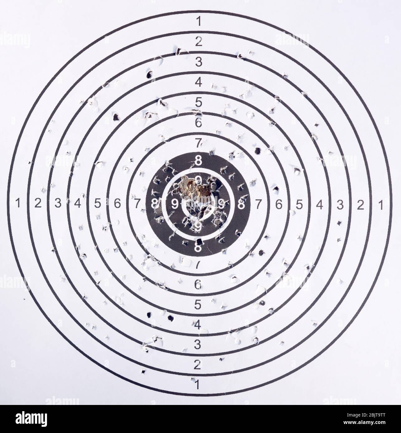 Shooting target with holes Stock Photo - Alamy
