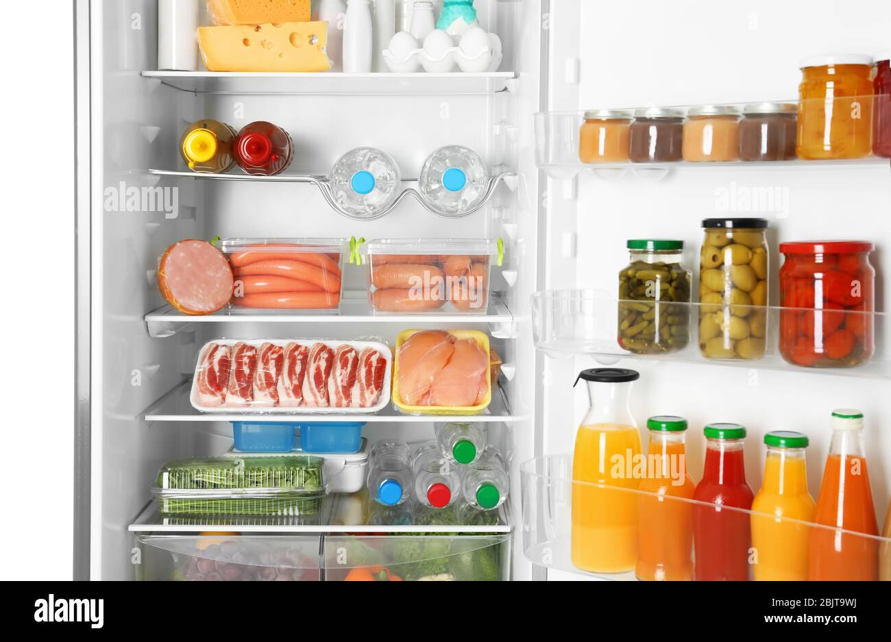 Open door refrigerator bottles hi-res stock photography and images - Alamy