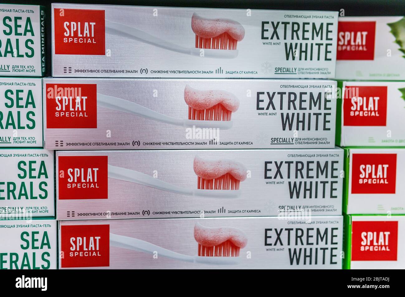 Tyumen, Russia-April 26, 2020: splat special extreme white. Whitening ...