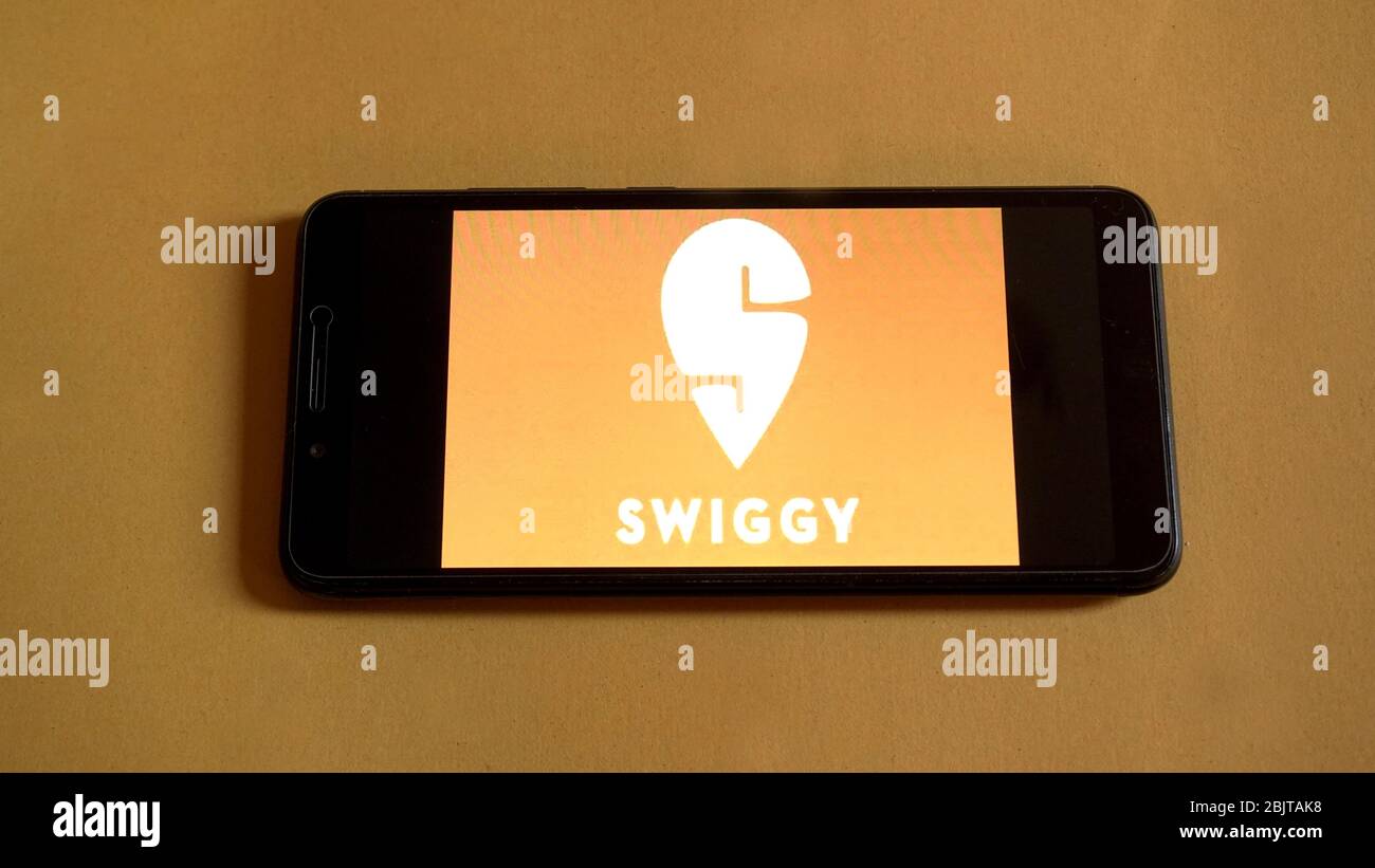 Swiggy app on Screen of mobile , Swiggy is an Indian restaurant ...