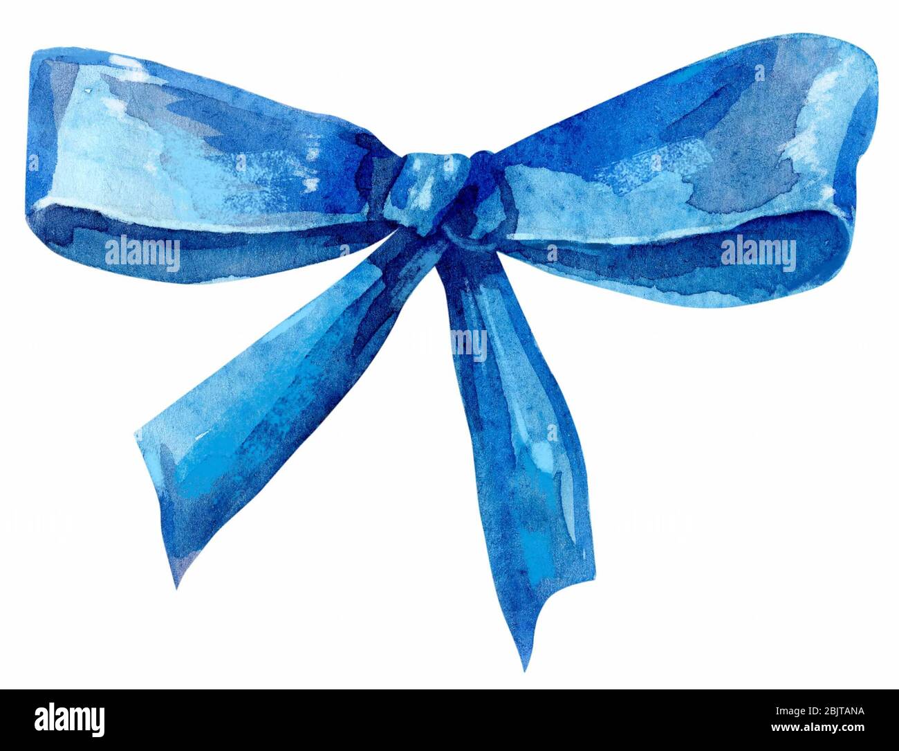 Watercolor blue bow. Beautiful great design for any purposes Stock ...