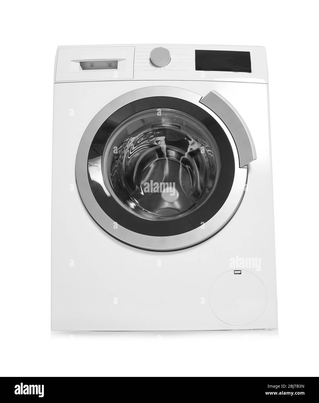 Modern washing machine on white background Stock Photo - Alamy